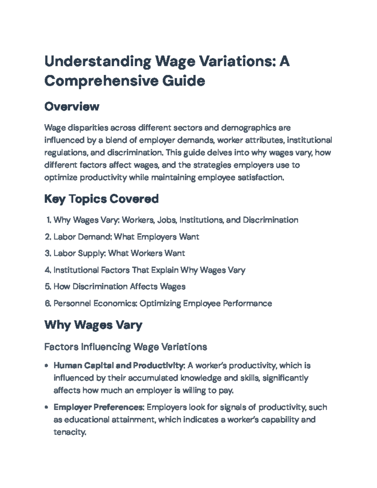 Understanding Wage Variations: Insights on Labor Market Dynamics ...