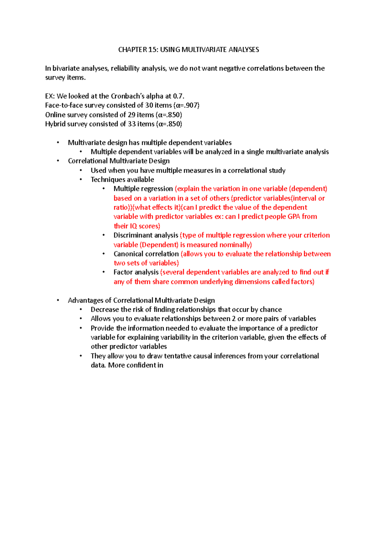 Chapter 15 Multivariate Statistics Chapter 15 Using Multivariate Analyses In Bivariate