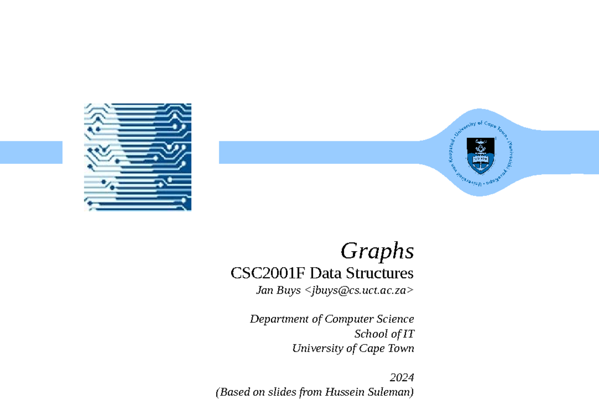 CSC2001F 2024: Understanding Graphs and Algorithms - Studocu