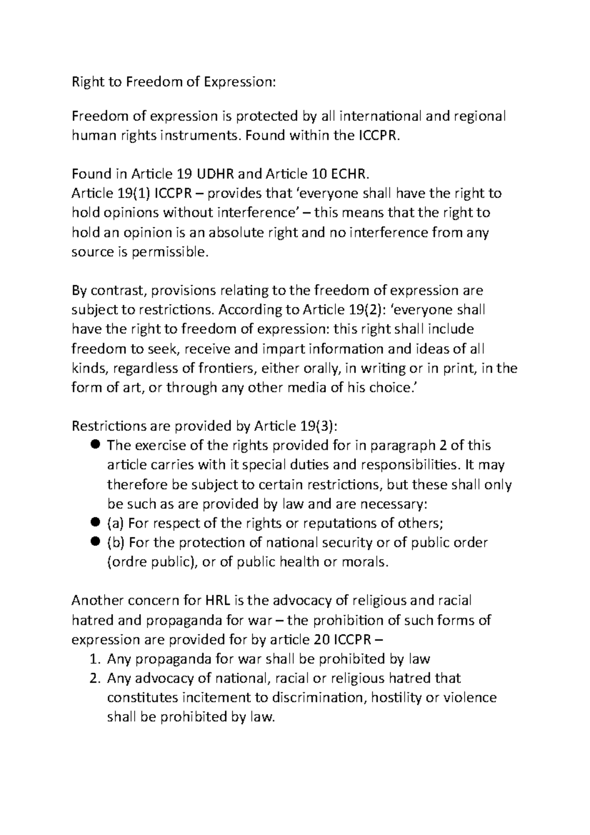 Right to Freedom of Expression - Right to Freedom of Expression ...