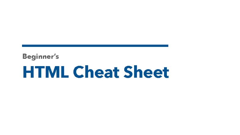 HTML Basics Cheat Sheet: A Guide to Web Development - Studocu
