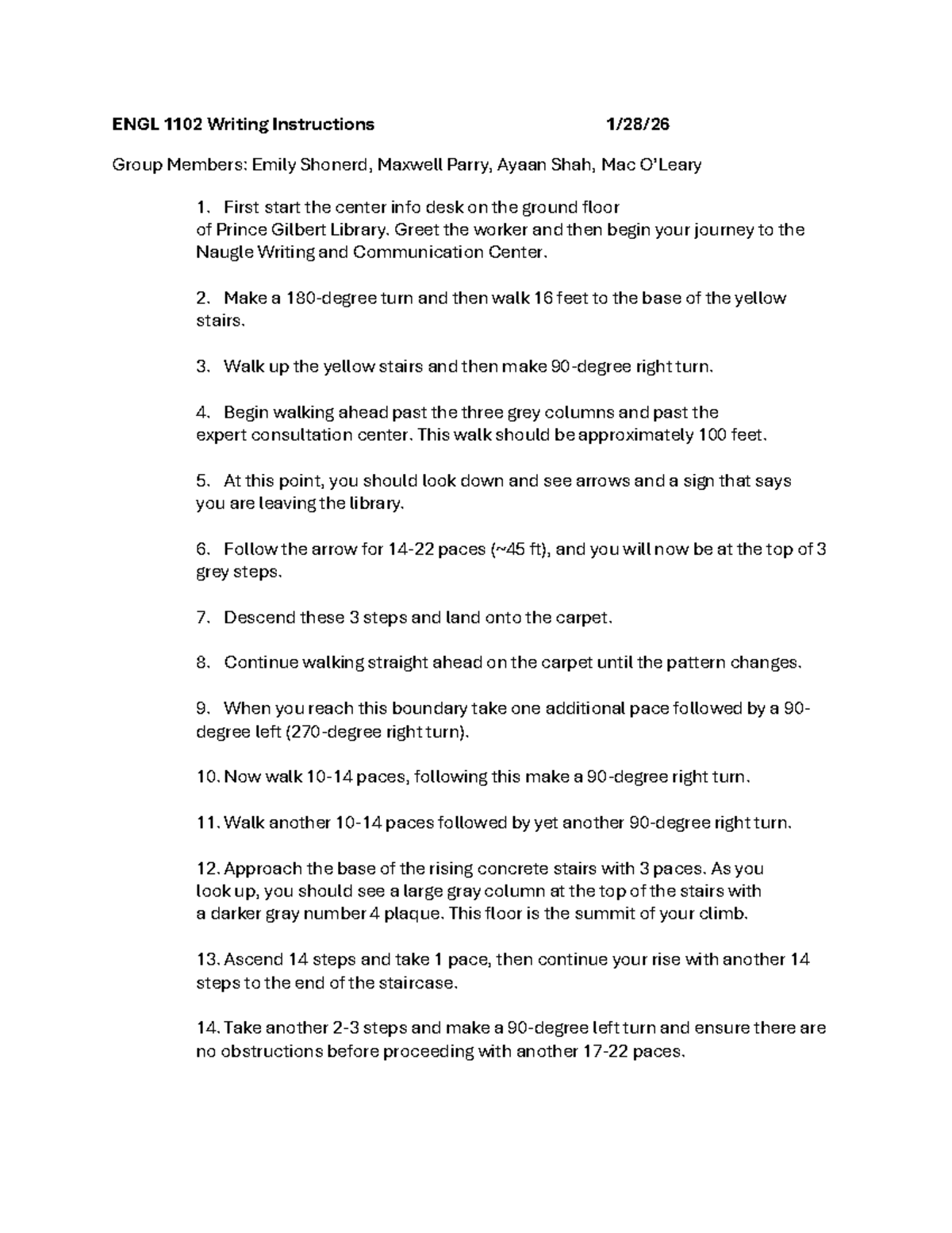 ENGL 1102 Detailed Writing Instructions for Library Navigation - Studocu