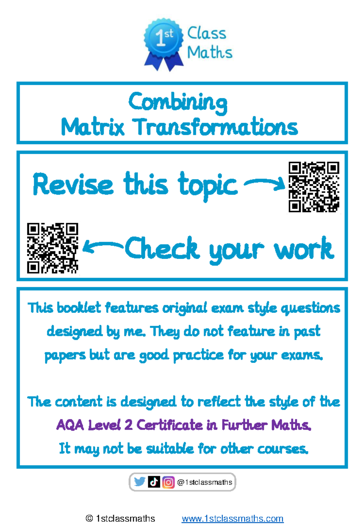 Matrix Transformations Questions for AQA Level 2 Cert in Further Maths ...