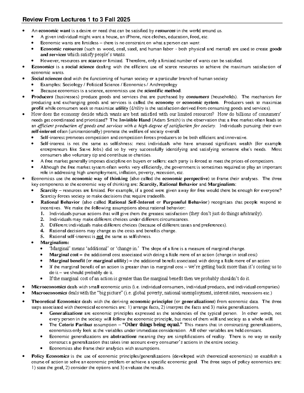 Economic Principles and Goals: A Comprehensive Overview (ECON 101 ...