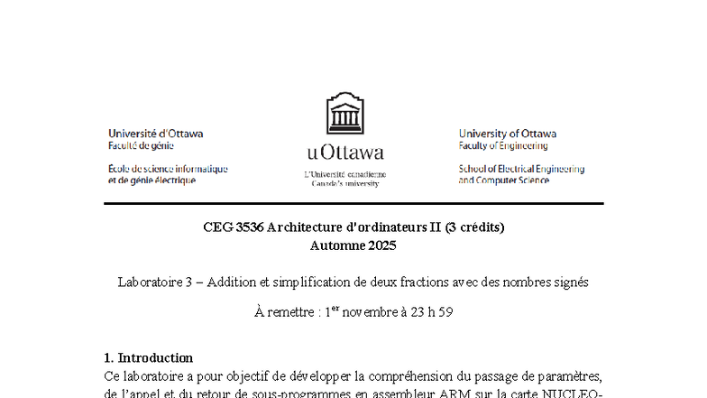 CEG 3536 Architecture II - Lab 3: Addition & Simplification of Signed ...