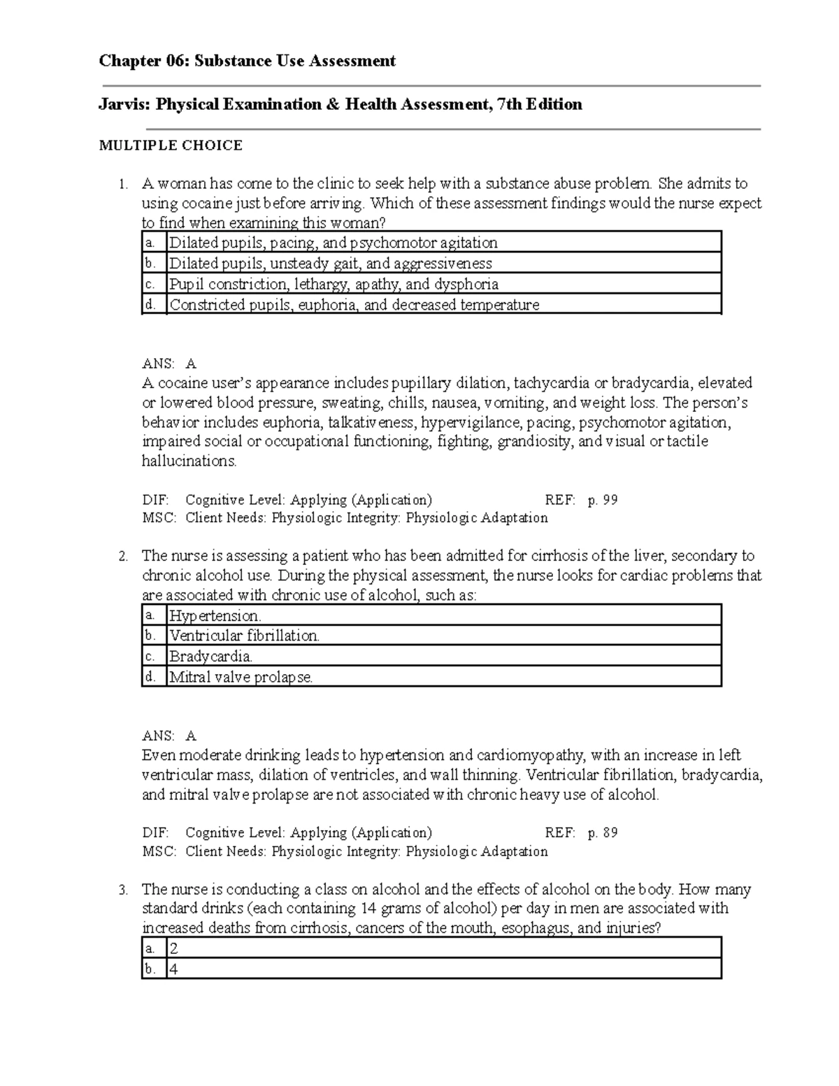 Ch 10 - Pain Assessment Questions - Chapter 10: Pain Assessment: The ...