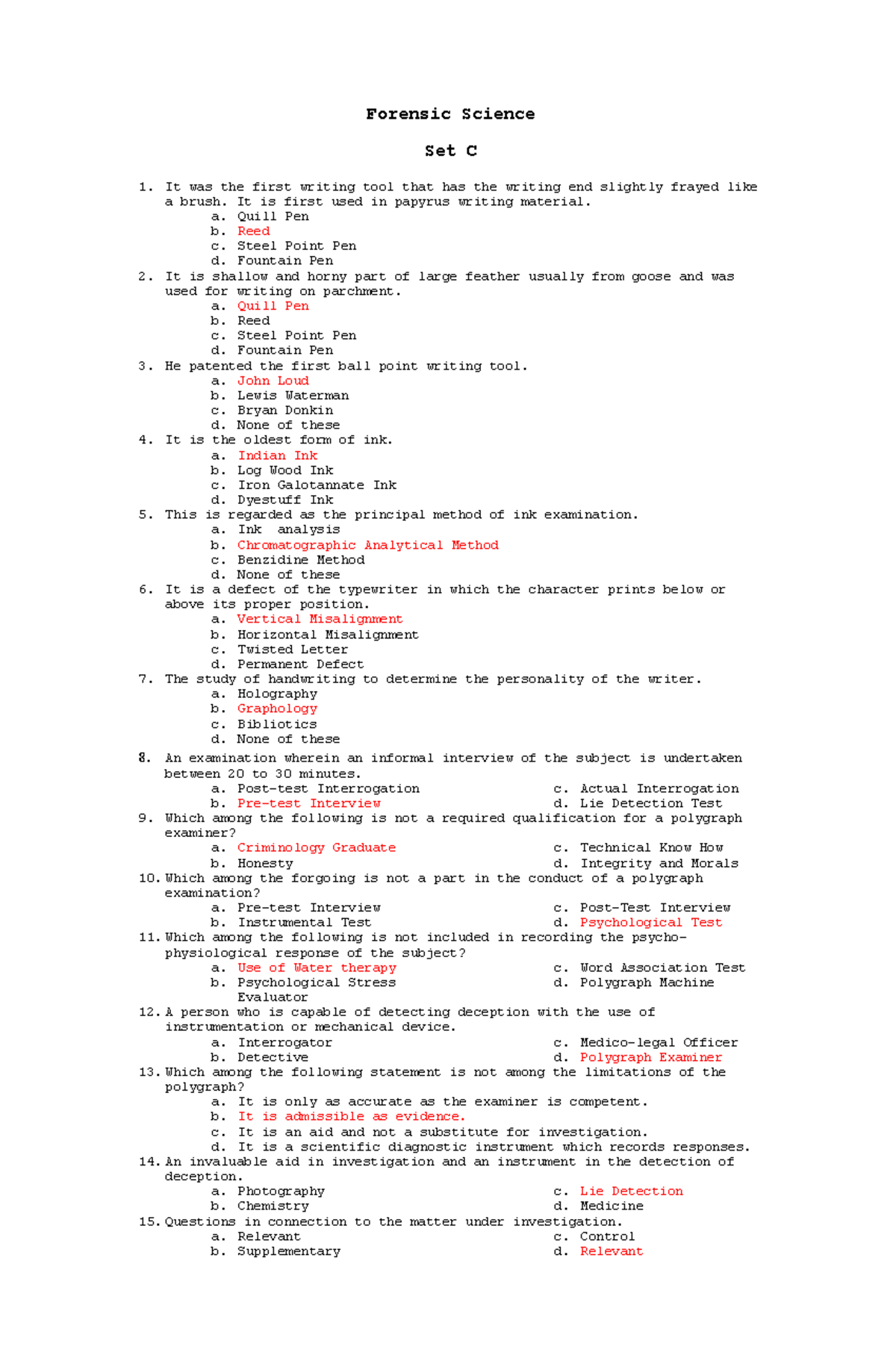 Forensic Science Set C - GGWP - Forensic Science Set C It was the first ...