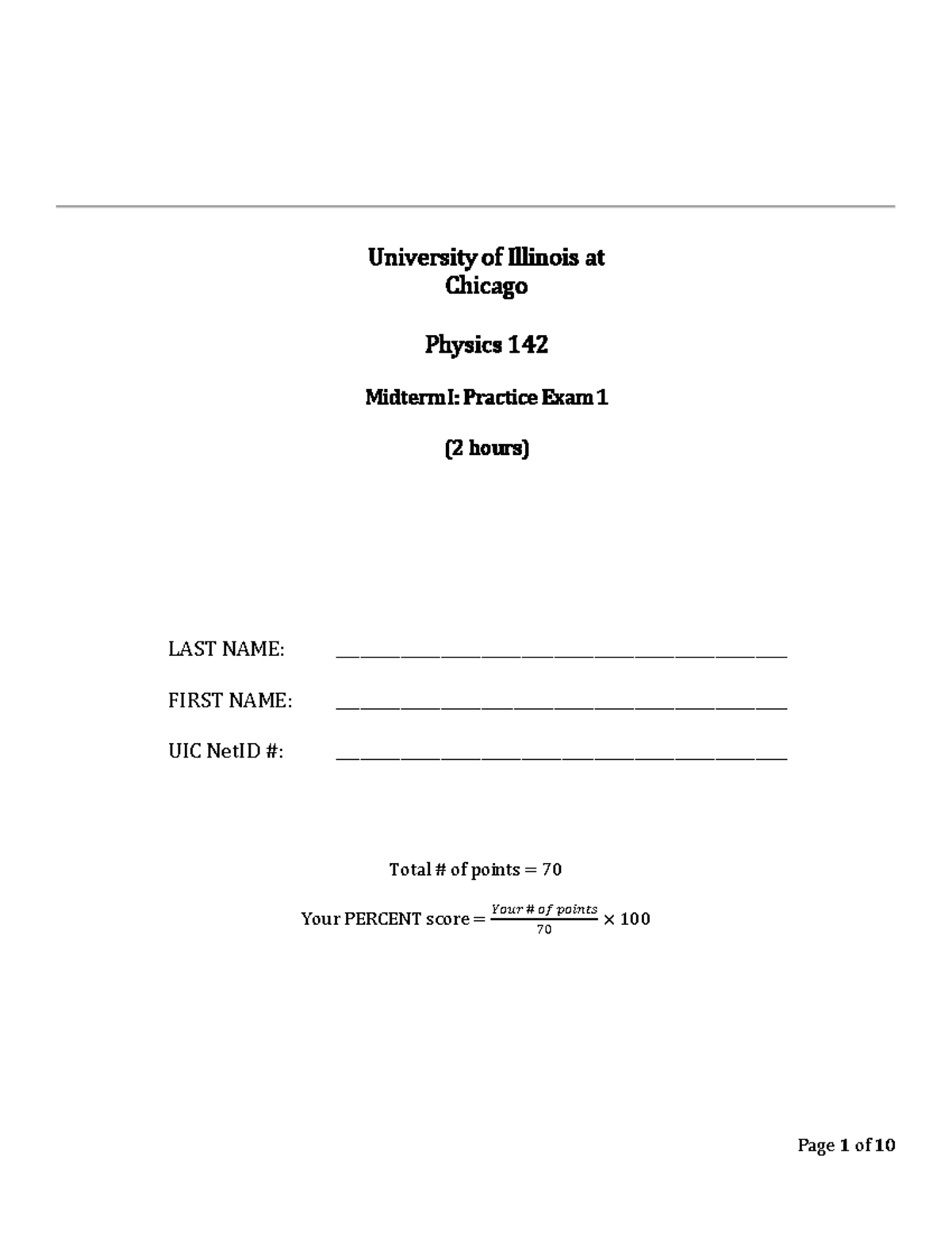 PHYS142 1Midterm A - Midterm 1 Practice Exam - Deprecated API usage: The SVG back-end is no ...