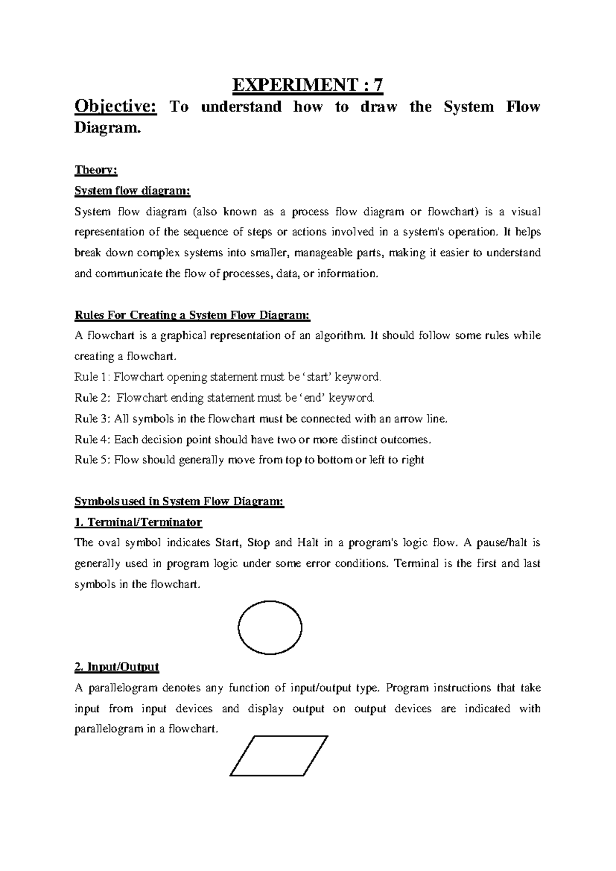 Experiment 7: Understanding System Flow Diagrams and Their Rules - Studocu