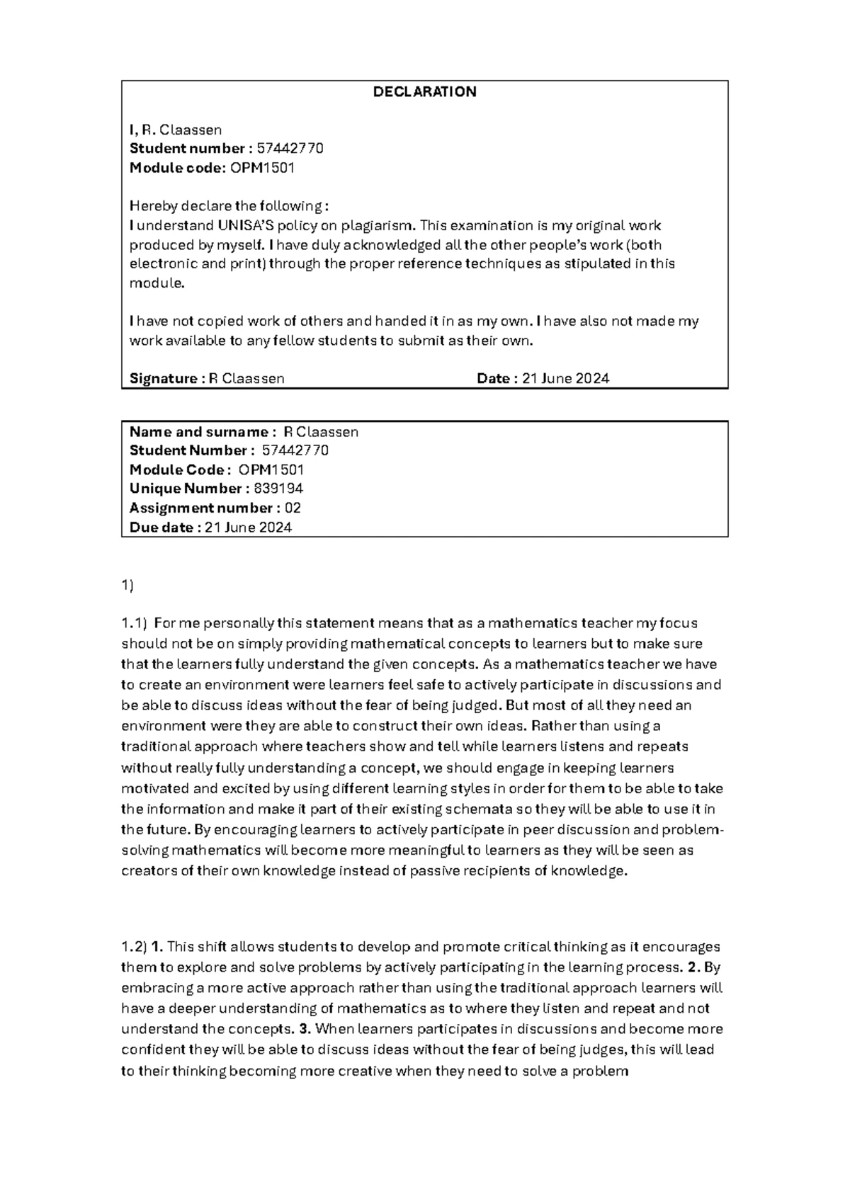 Structuring an assignment 2020 - Structuring an assignment 1. Purpose ...