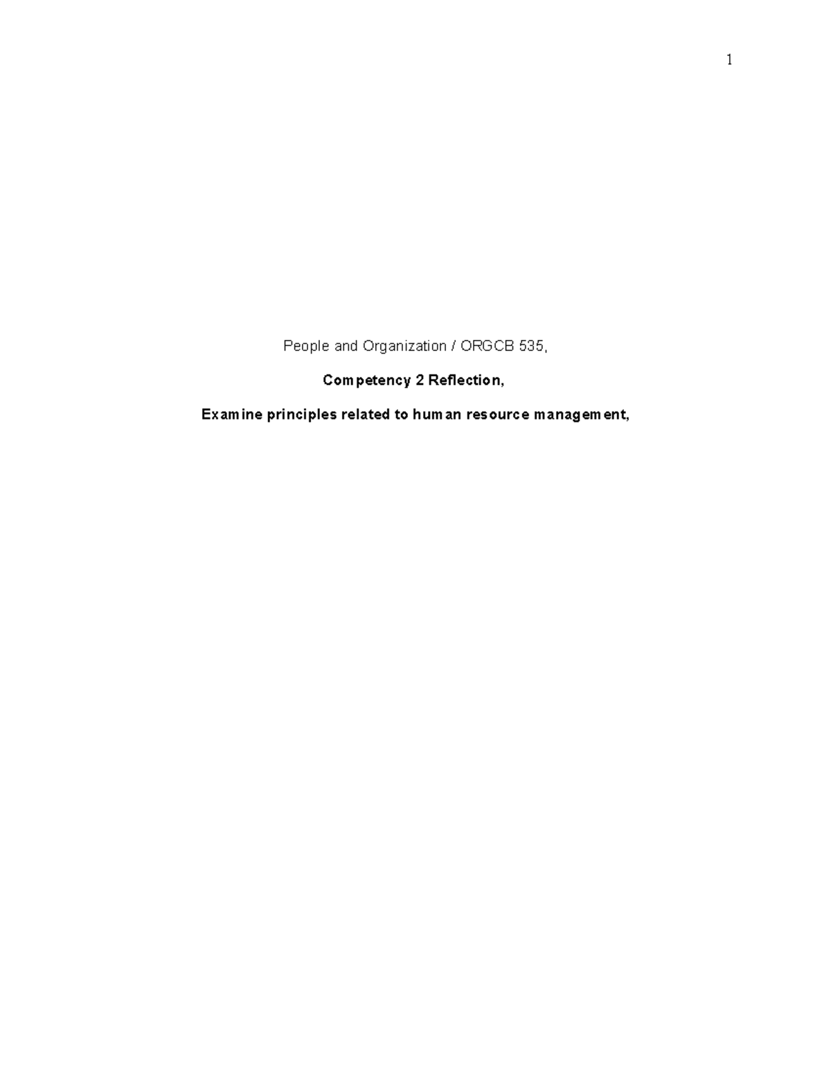 ORGCB 535 People & Organization Competency 2 Reflection & Insights ...