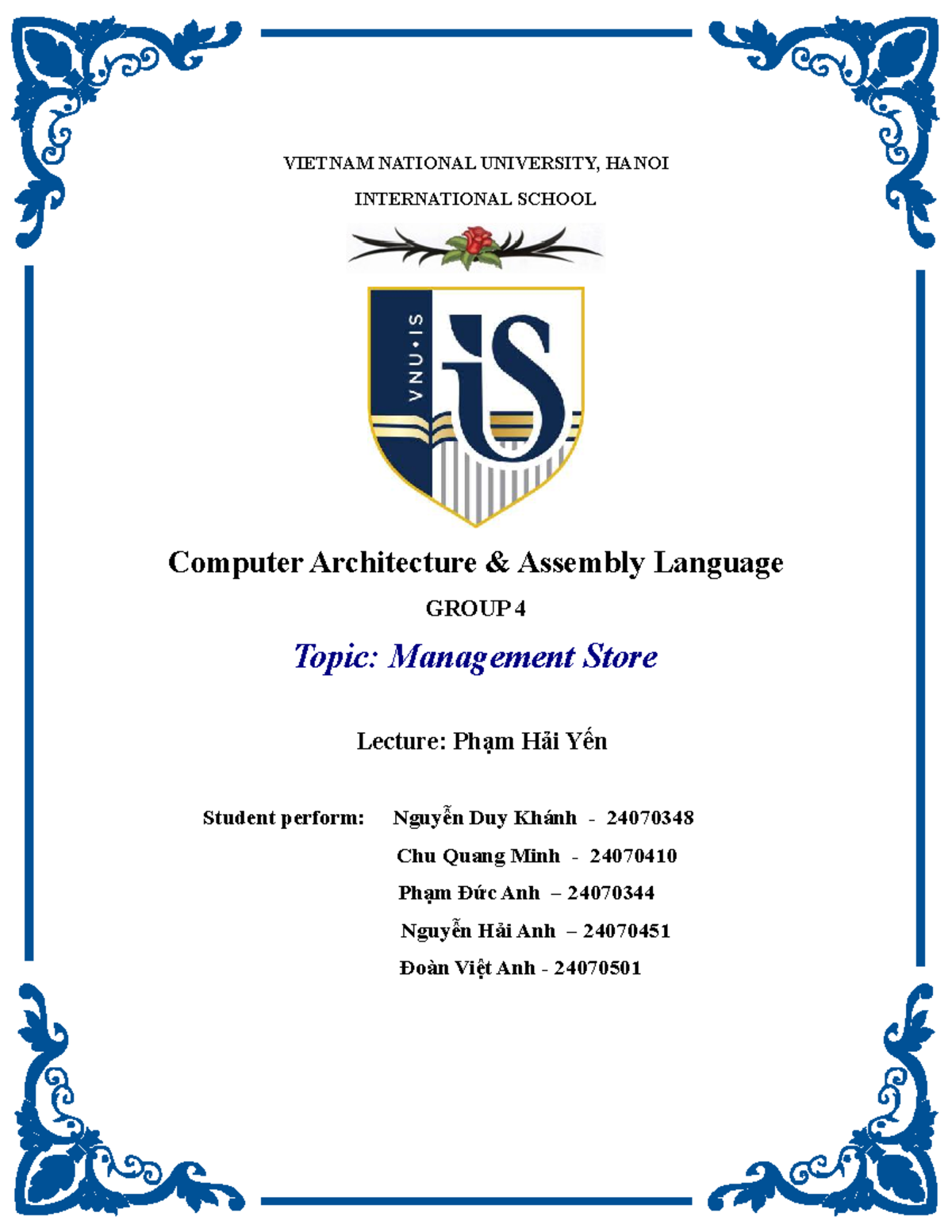 Computer Architecture & Assembly Language: Store Management System ...