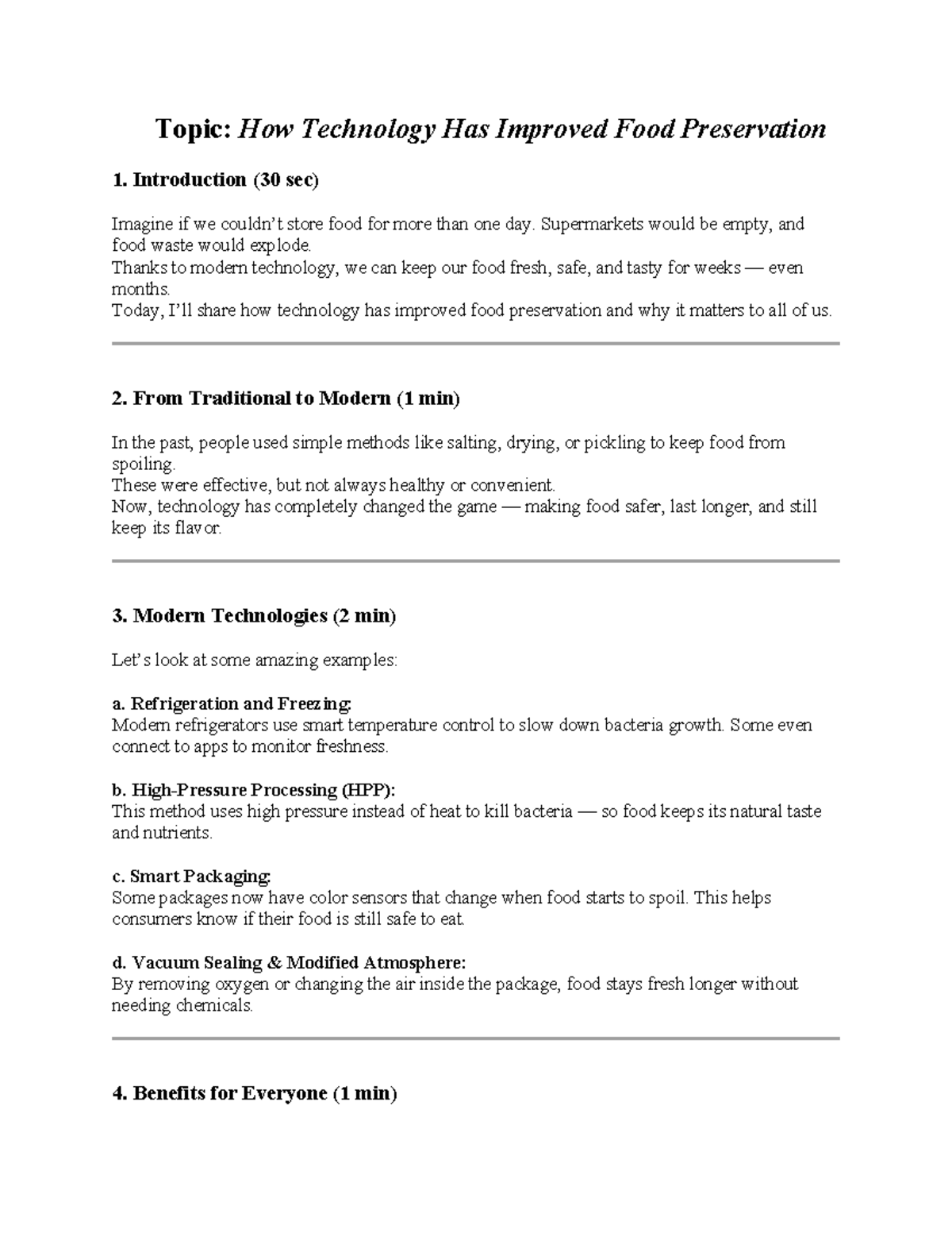 How Technology Has Improved Food Preservation: A Summary - Studocu