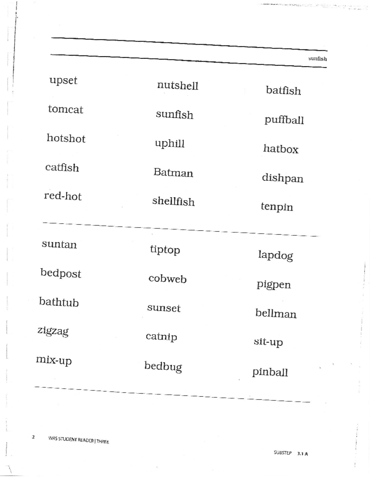 WRS STUDENT READER THREE: Reading for Dyslexia - SUBSTEP 3.1A - Studocu