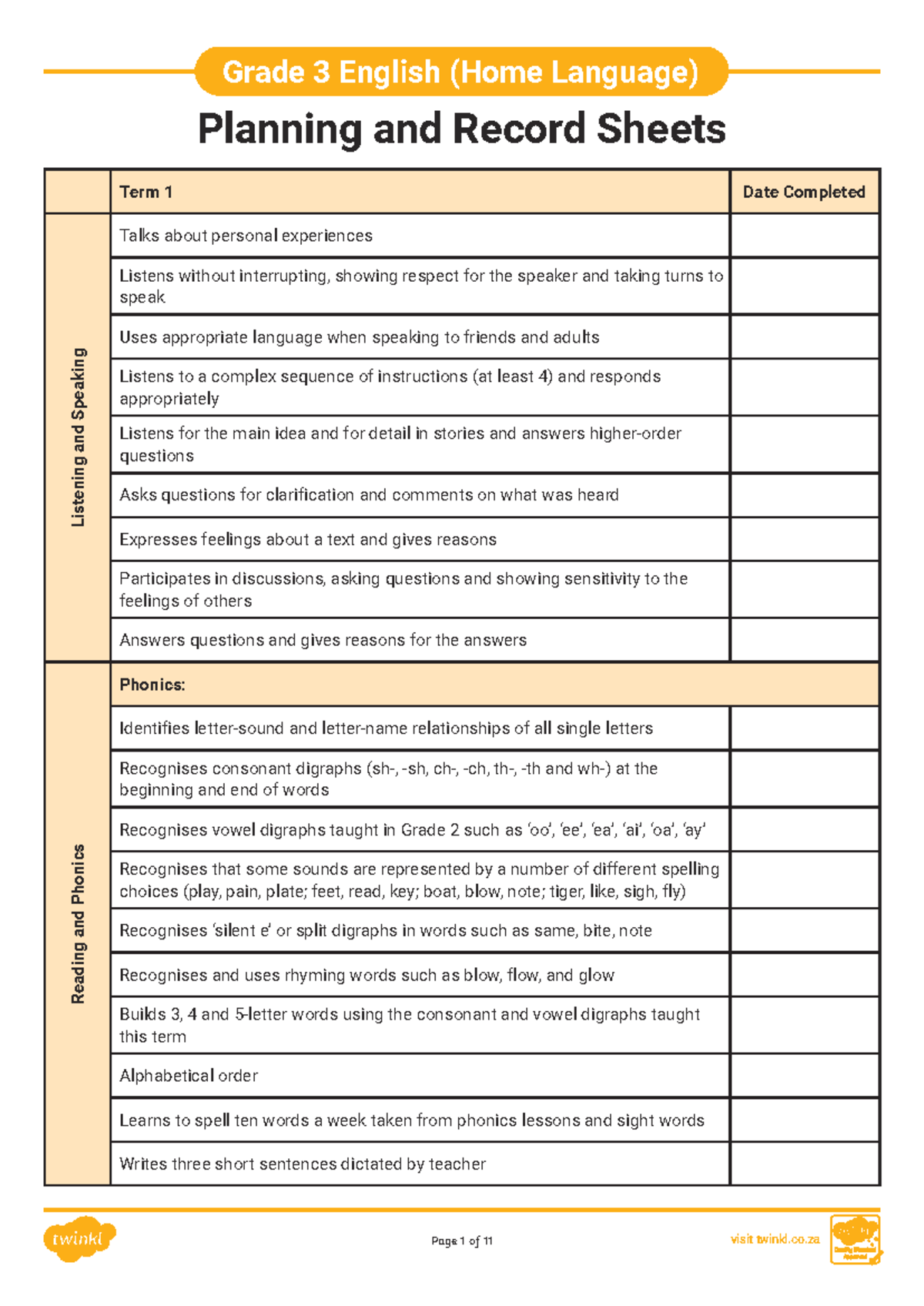 ENG GR 6 - Planning - Grade 3 English (Home Language) Planning and ...