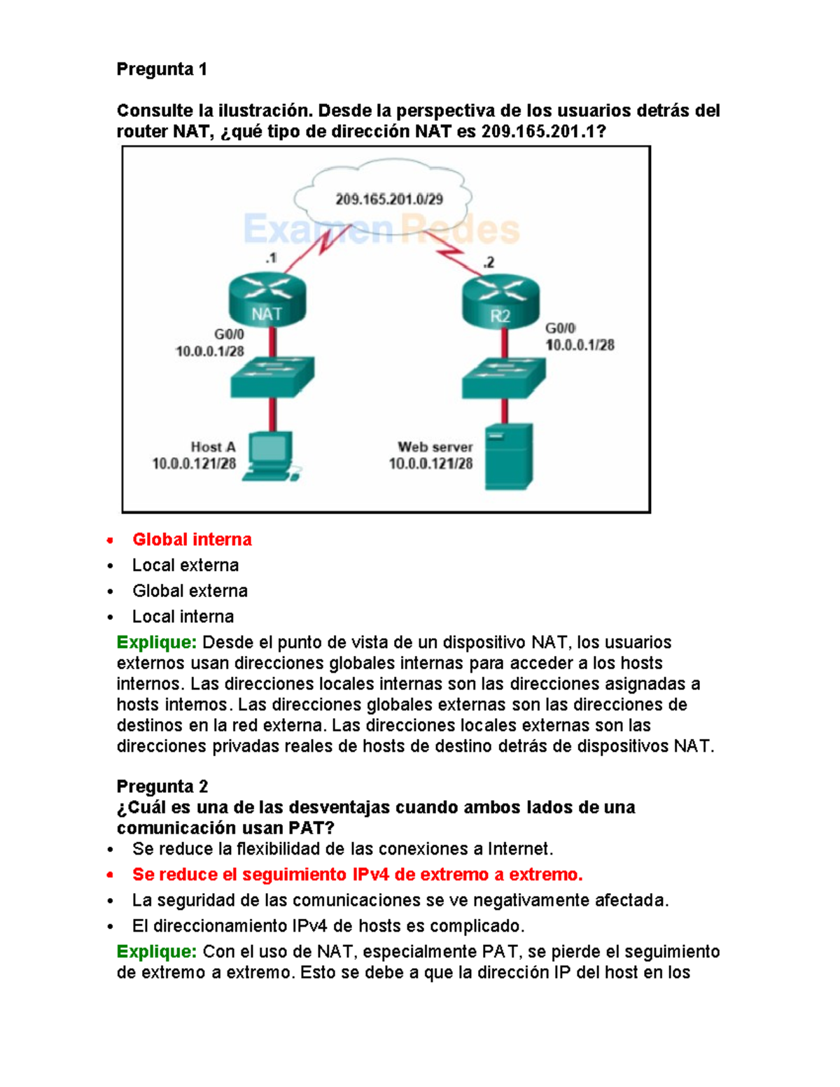 Examen 3 CISCO - Preguntas y Respuestas sobre NAT y Seguridad - Studocu