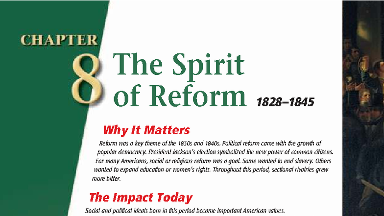 US History CH8: The Spirit of Reform and Its Lasting Impact - Studocu