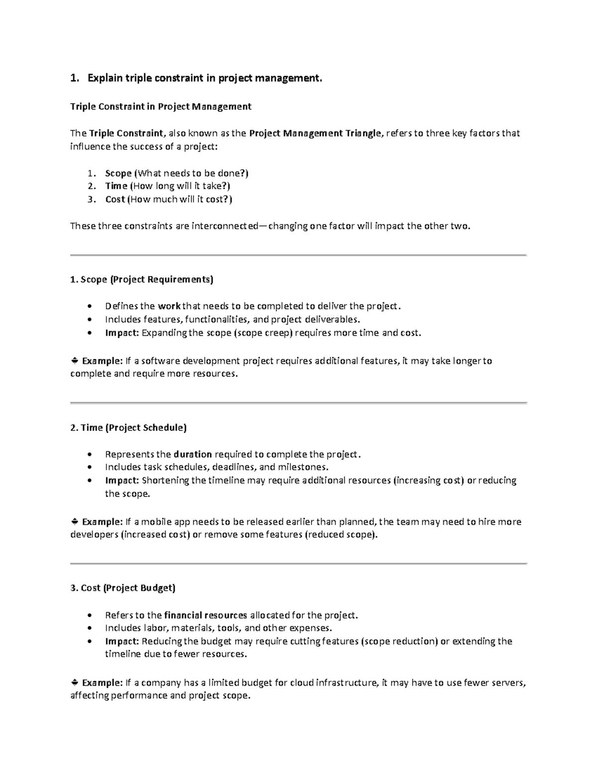 Project management: Understanding the triple constraint and life cycle ...