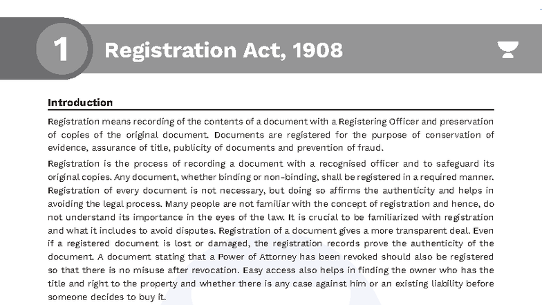 Registration Act, 1908: Overview and Key Provisions - Studocu