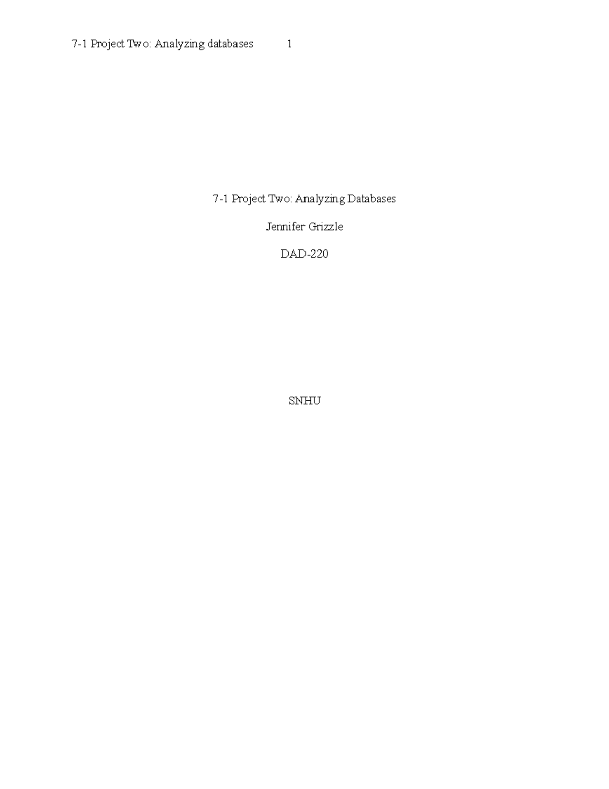 DAD220 7-1 Project Two: Database Analysis of RMAs by State - Studocu