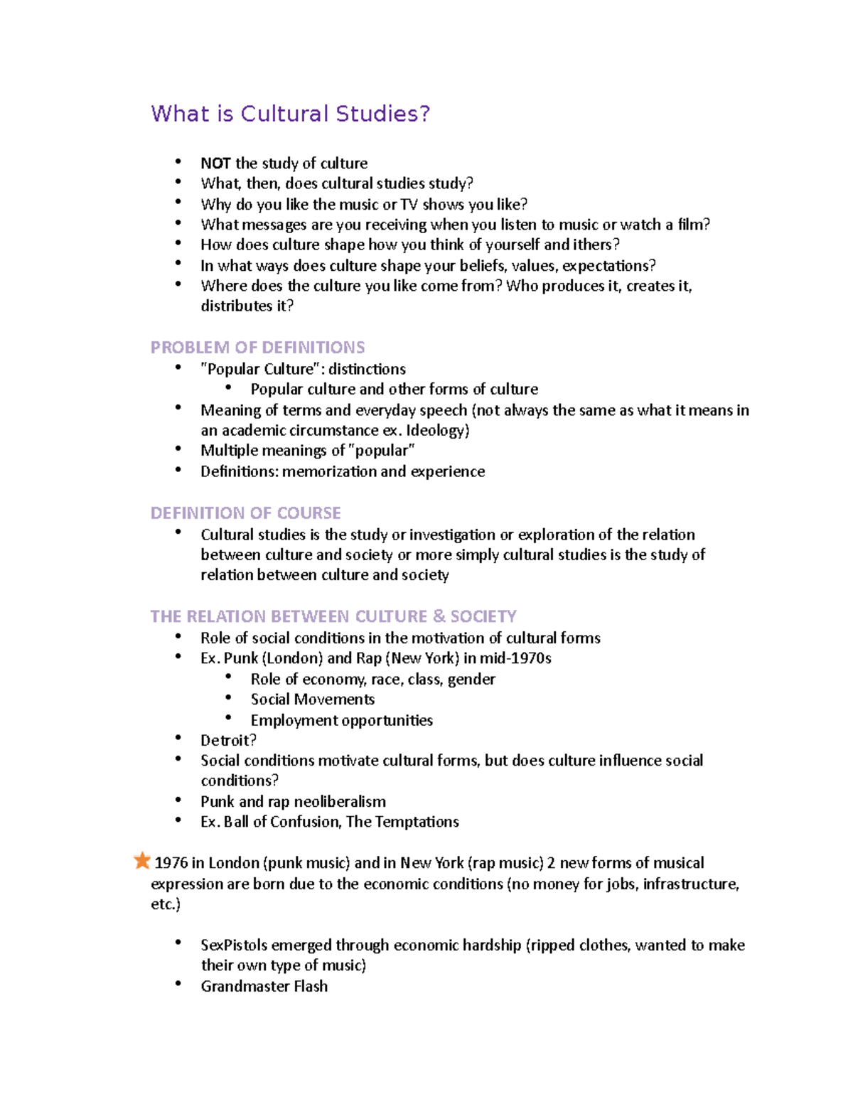 Cultural Studies Overview: Concepts & Influences in Pop Culture - Studocu