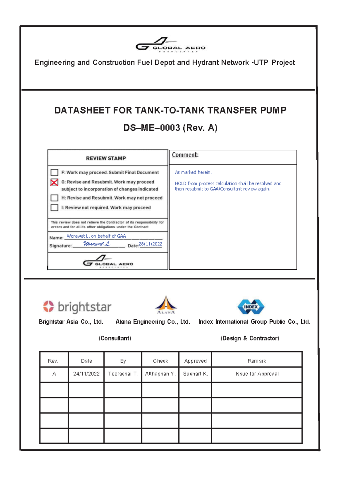 DATASHEET FOR JET A1 TANK TO TANK TRANSFER PUMP (Rev. A) - Studocu