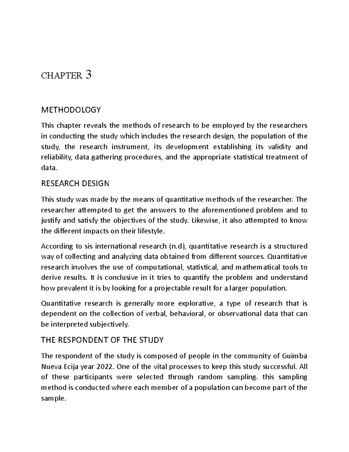 Chapter-3 - Student - CHAPTER 3 METHODOLOGY This chapter reveals the ...