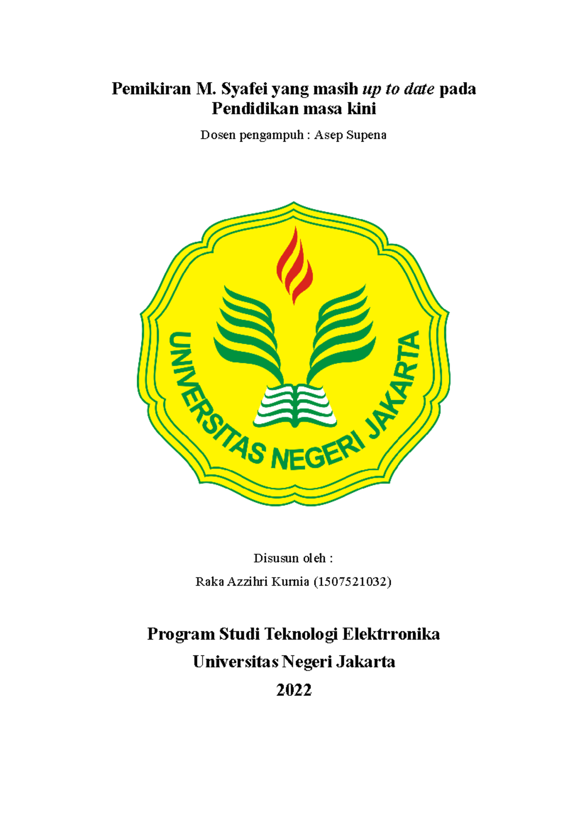 Pemikiran M. Syafei dalam Pendidikan Kontemporer - Teknologi ...