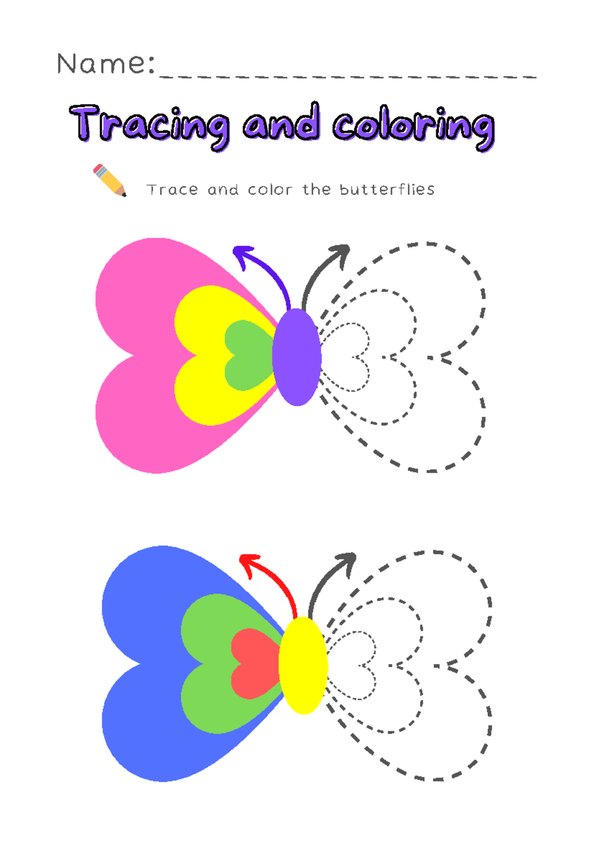 Tracing and Coloring Worksheet: Name Practice & Fun Activities - Studocu
