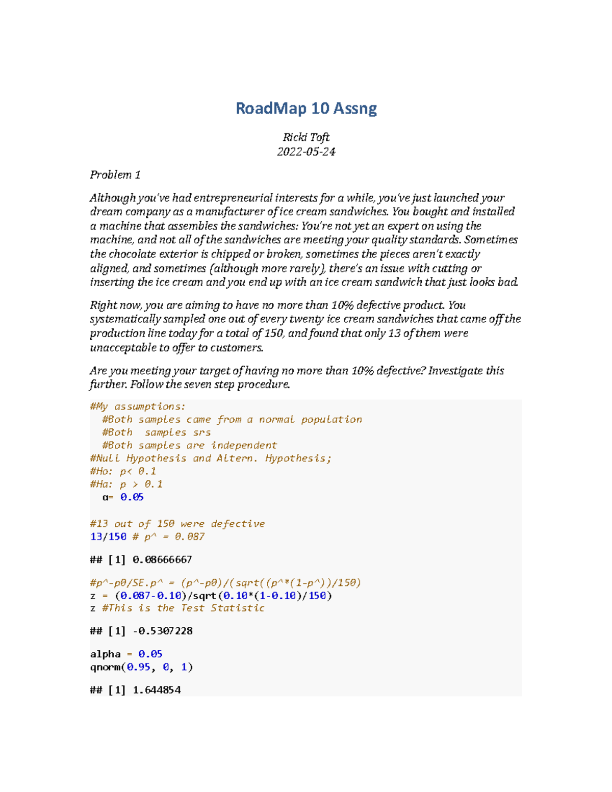 Road Map-10-Assng - there are many many more of these types of ...