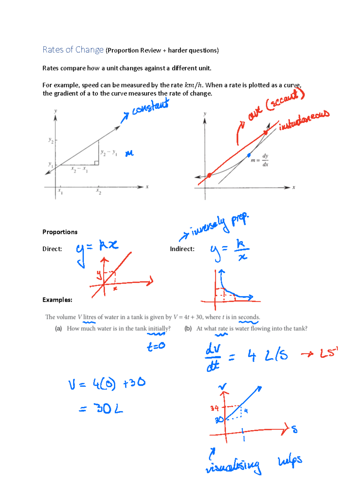 Harder Rates of Change Solutions for Calculus Concepts - Studocu