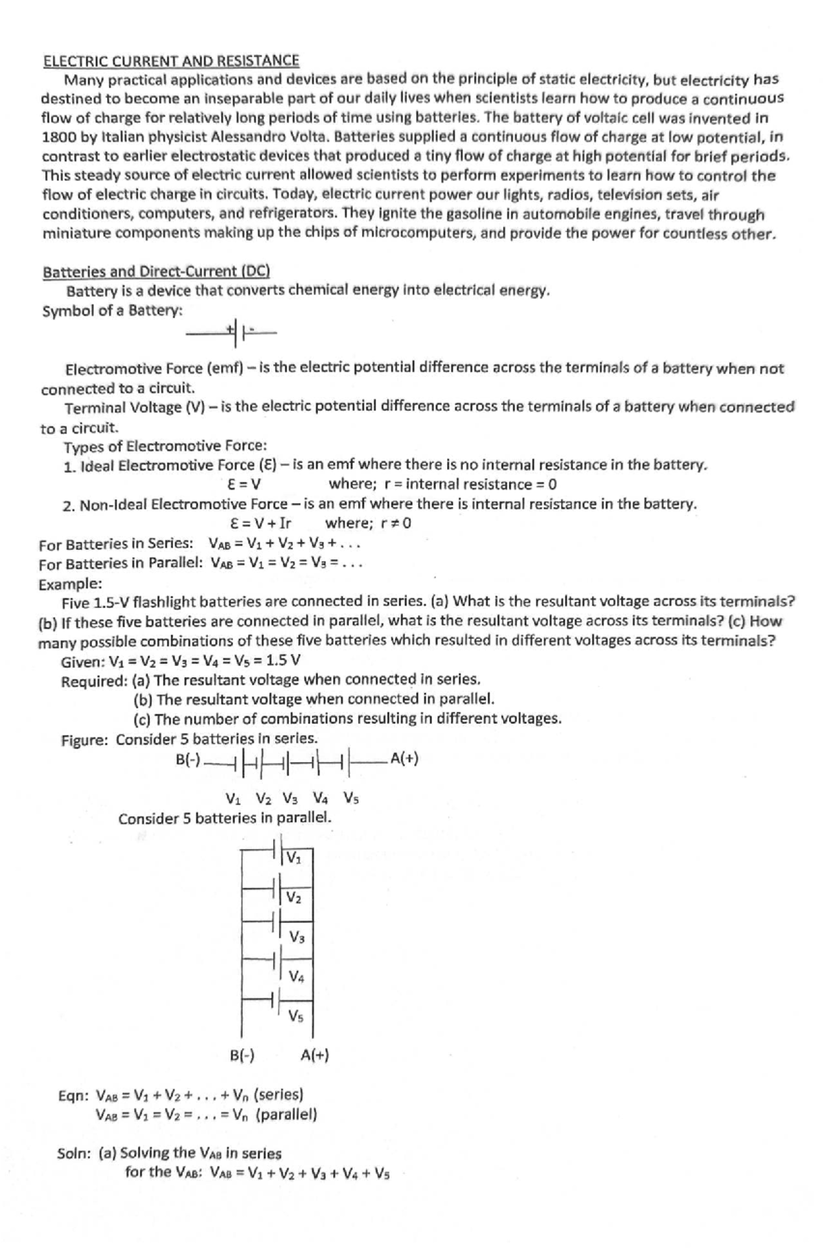 Physics 101: Electric Current and Resistance - Final Exam Notes - Studocu