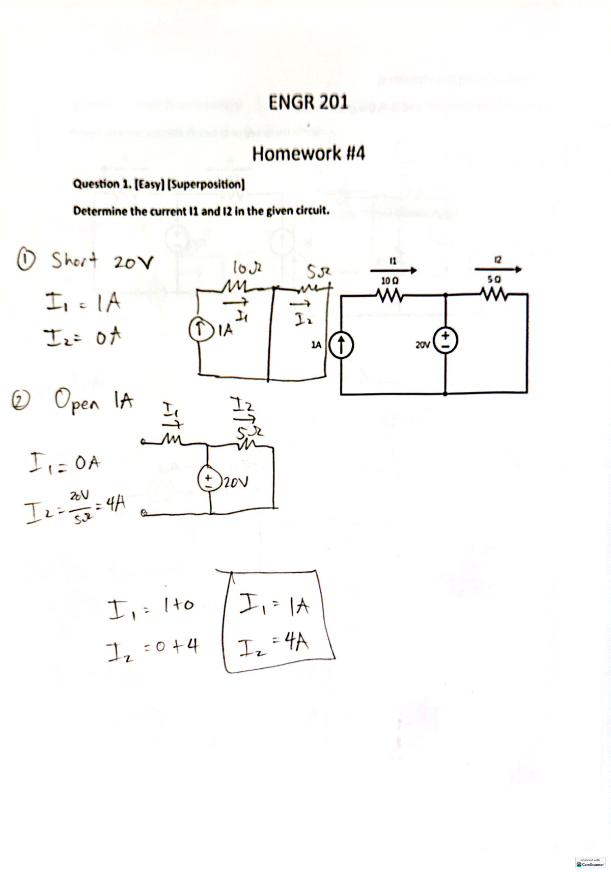 ENGR201HW4 - Homework 4 - ENGR 201 Homework Question 1. Determine the ...