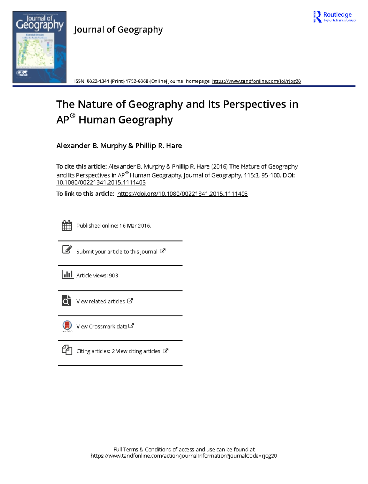 Integrating GIS in AP Human Geography: Understanding Geography's Nature ...