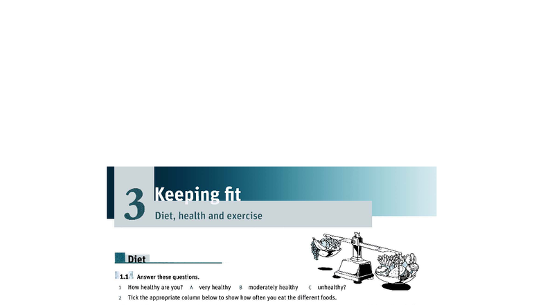 Keeping Fit: Diet, Health, and Exercise - Pre IELTS Vocabulary W2 - Studocu