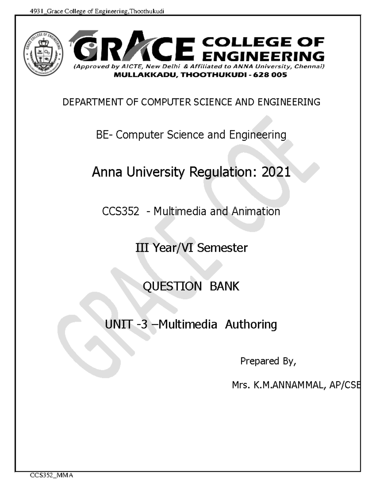 VI CSE CCS352 MMA QB Unit 3 - Artificial Intelligence and Data Science ...