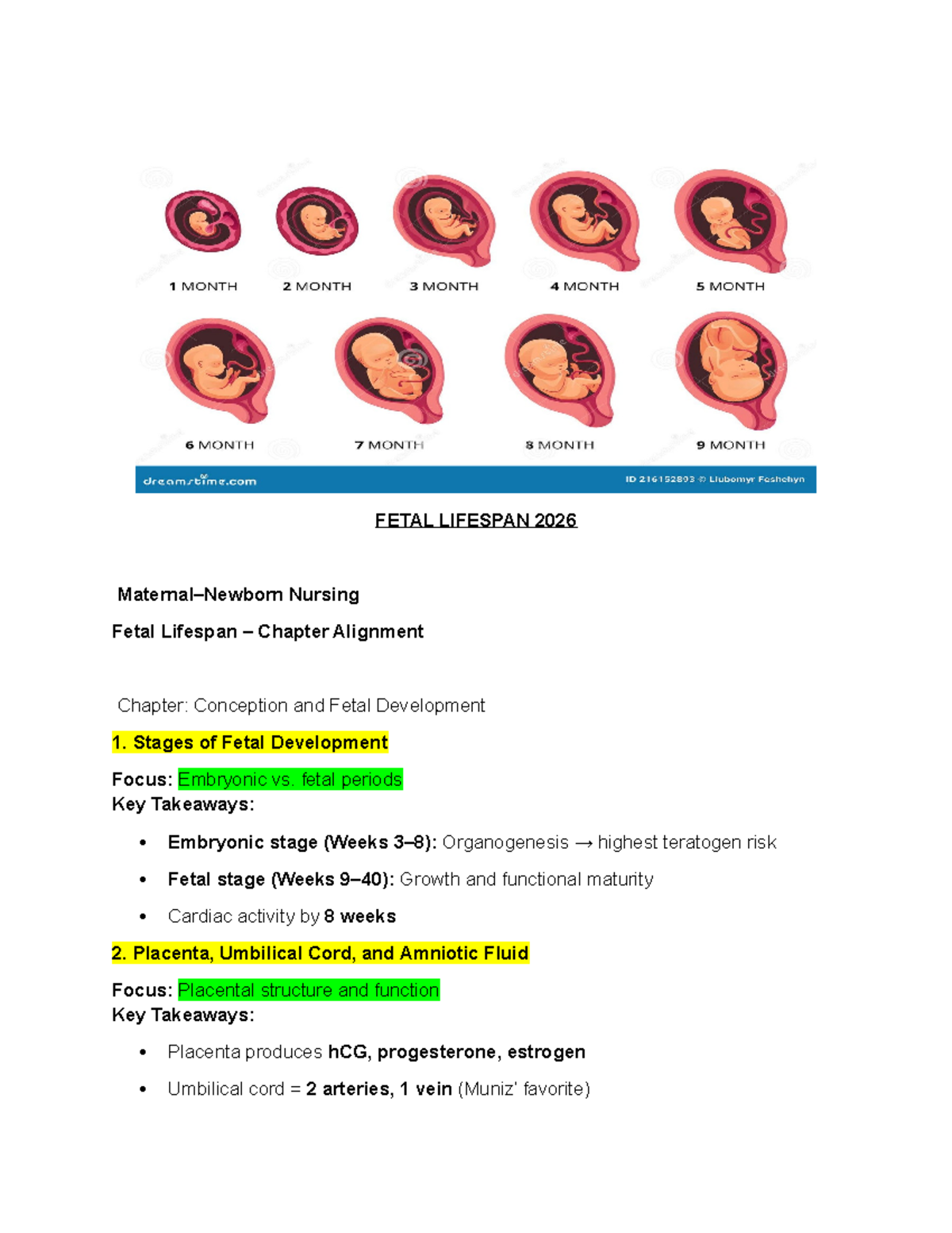 FETAL LIFESPAN Lecture 2026: Conception & Development Insights - Studocu