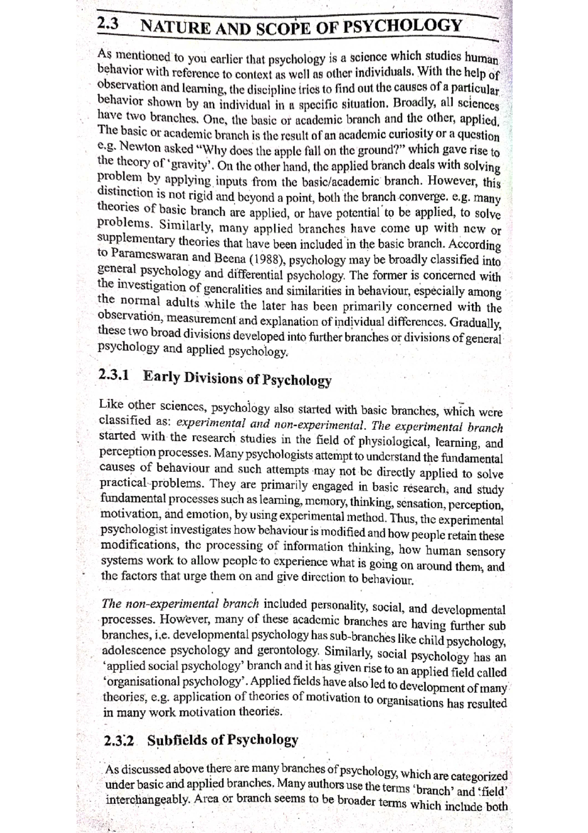 Nature and Scope of Psychology - B A Honours Psychology - Studocu