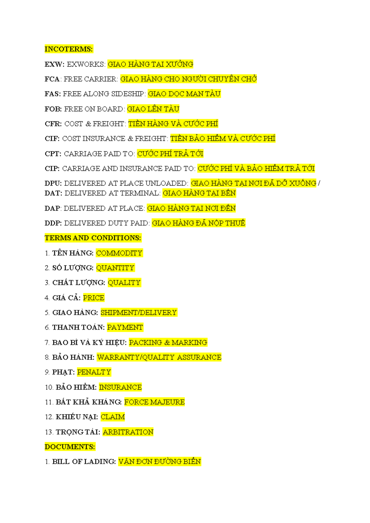 INCOTERMS Overview: EXW, FCA, FAS, FOB, CFR, CIF, CPT, CIP, DPU, DAT ...