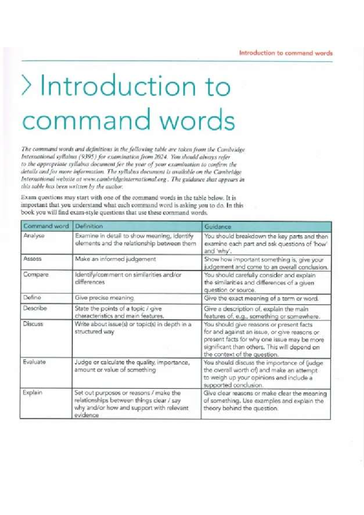 Final Exam Study Guide: Command Words for ABC123 - Studocu