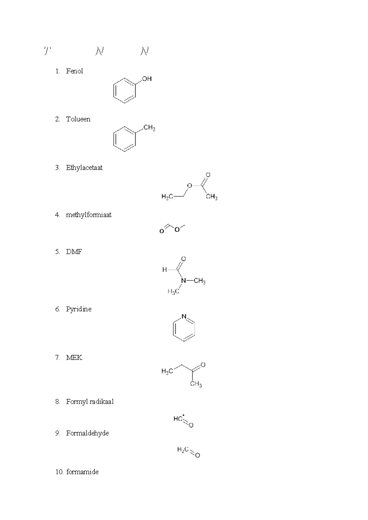 TRIVIAALNAMEN IN DE CHEMIE: BELANGRIJKE VERBINDINGEN - Studocu
