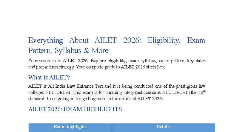 AILET 2026: Complete Guide on Eligibility, Exam Pattern & Syllabus ...
