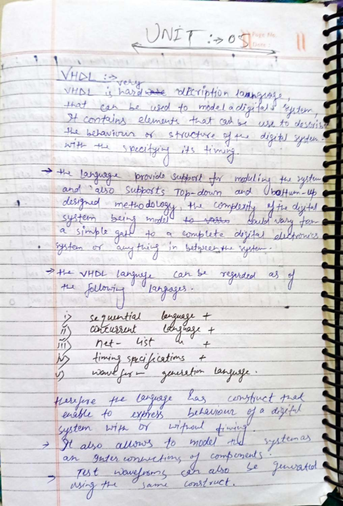 Unit 5 VHDL Class Notes: Understanding Hardware Description Language ...