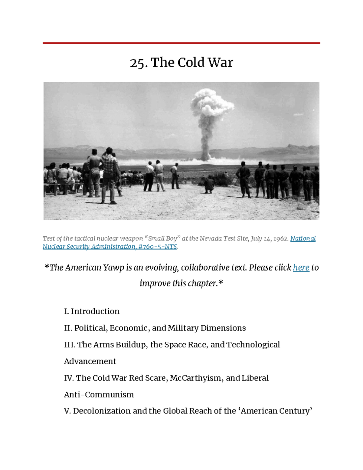 The Cold War: An Overview of Ideological Conflict and Global ...