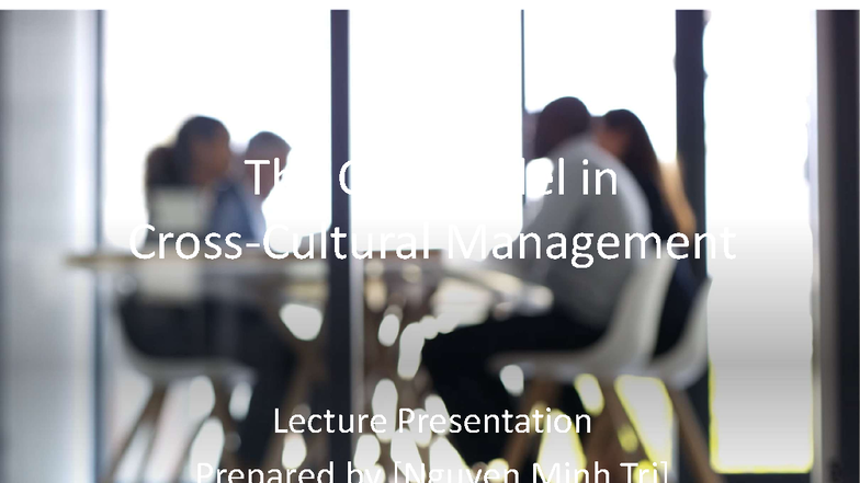 CW Model in Management: Lecture Presentation by Minh - Studocu