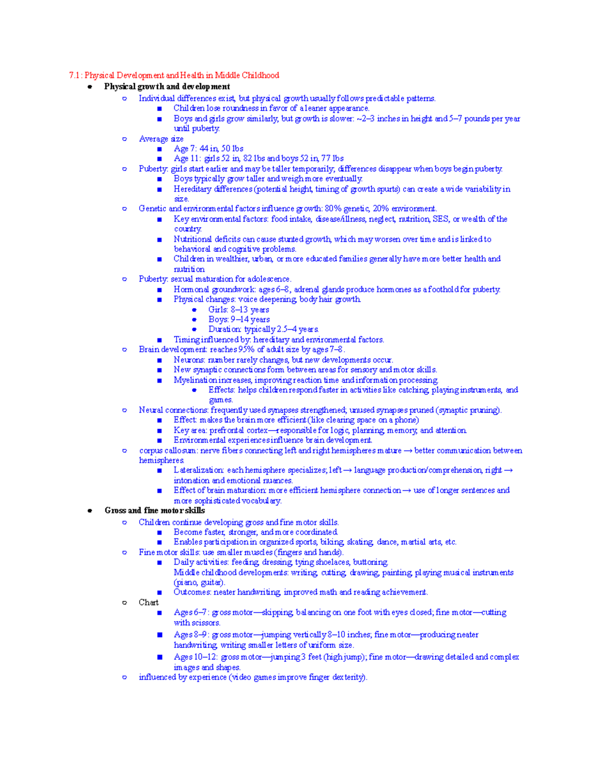 Middle Childhood Development: Physical & Cognitive Growth (PSY 210 ...