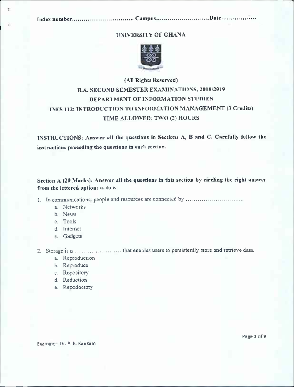 INFS 112: Final Exam on Information Management Concepts - Studocu