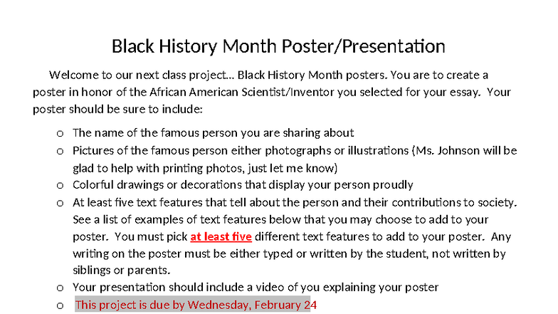 Black History Month Poster Project - Create & Present Your Tribute ...