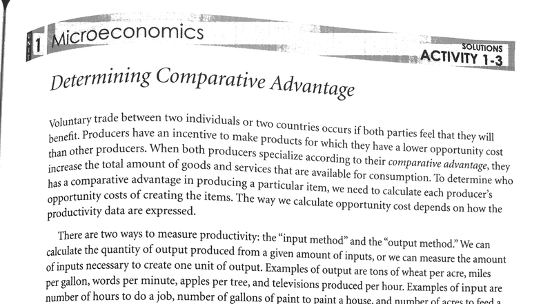 742467465 Comparative Advantage: Input vs Output Methods - Studocu