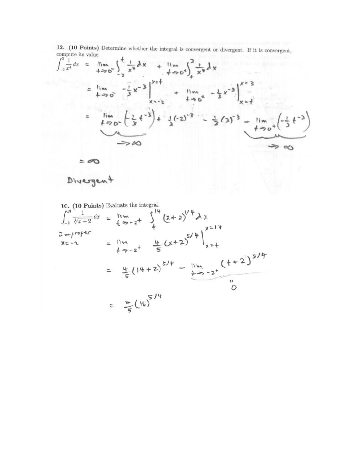 Improper Integrals - MATH 12 Final Exam Notes - Studocu